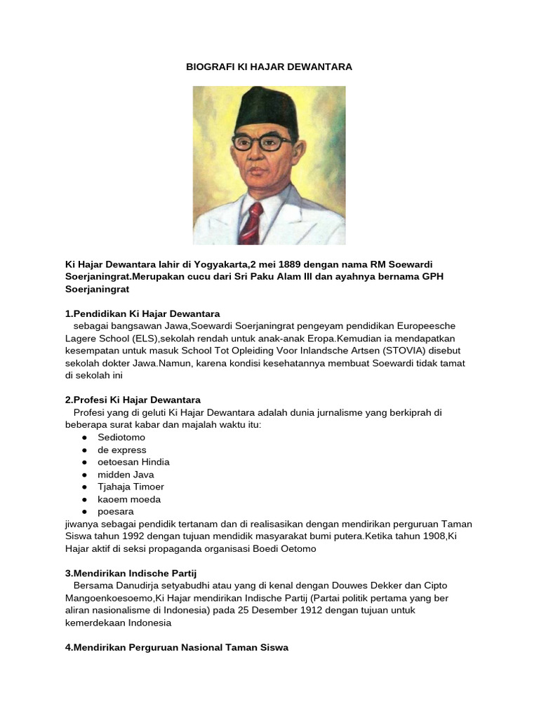 Biografi Ki Hajar Dewantara | PDF