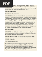 ? ISA 260 (Revised) Communication With Those Charged With Governance ...