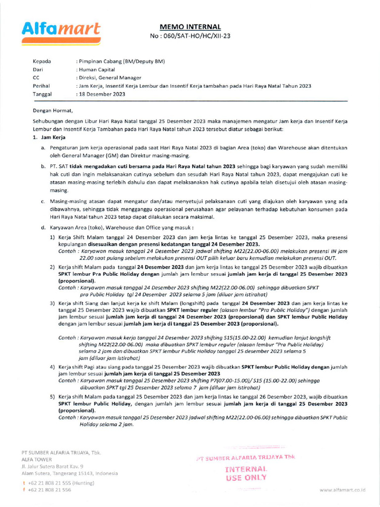 Memo Internal 060 (1) | PDF
