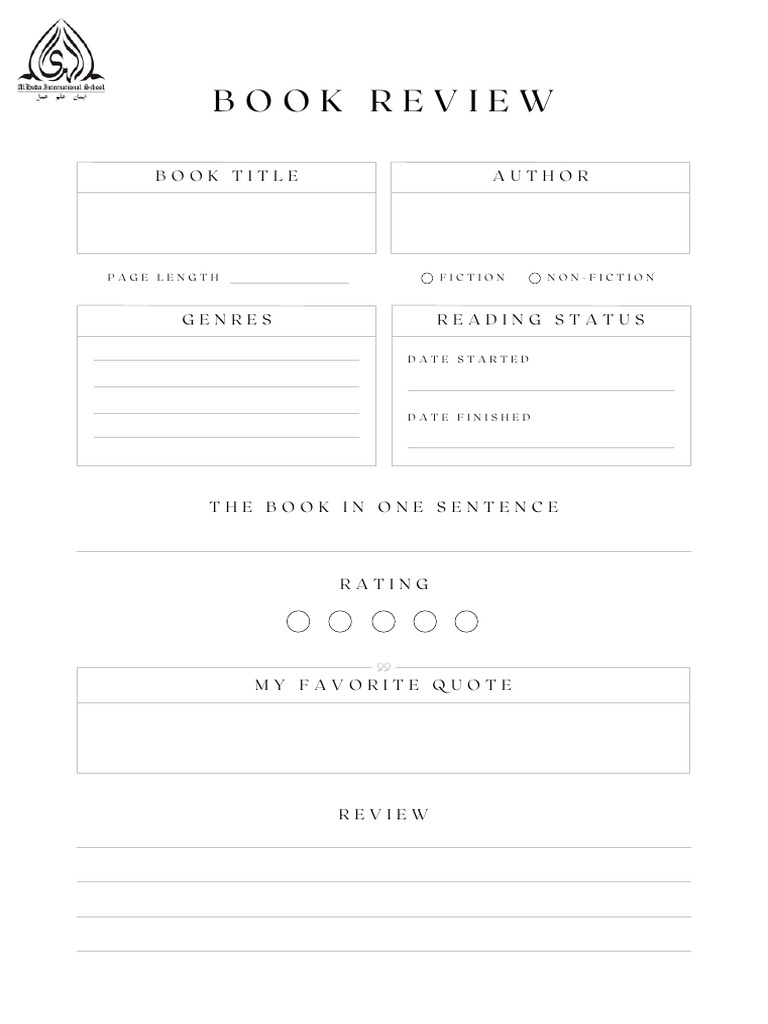 AIS Summer Reading Challenge Planner Book Review Reading Tracker ...