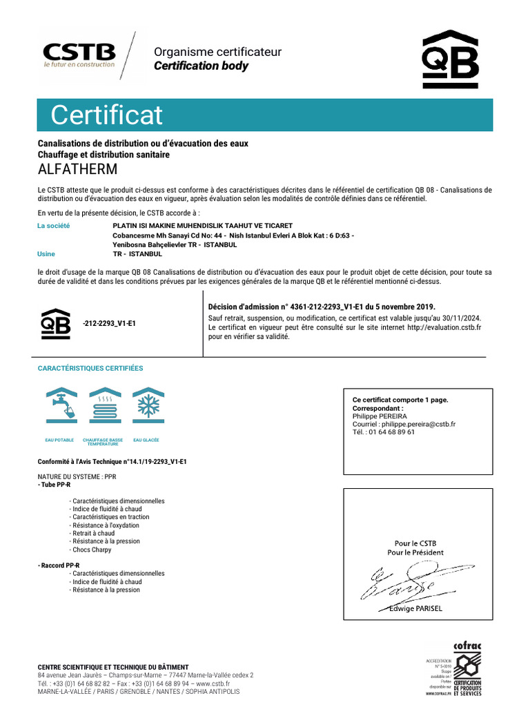 CSTB-2019-ALFATHERM | PDF