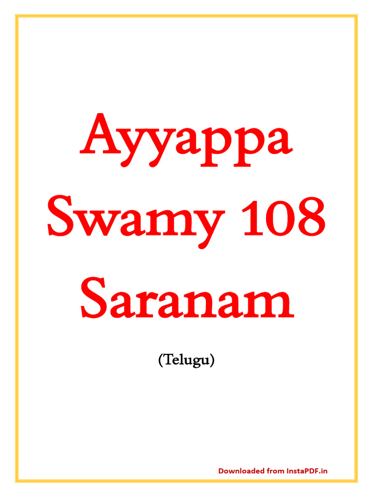 Instapdf.in Ayyappa Swamy 108 Saranam 639 | PDF