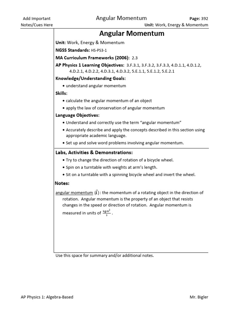 Bigler Ang Mom Notes | PDF