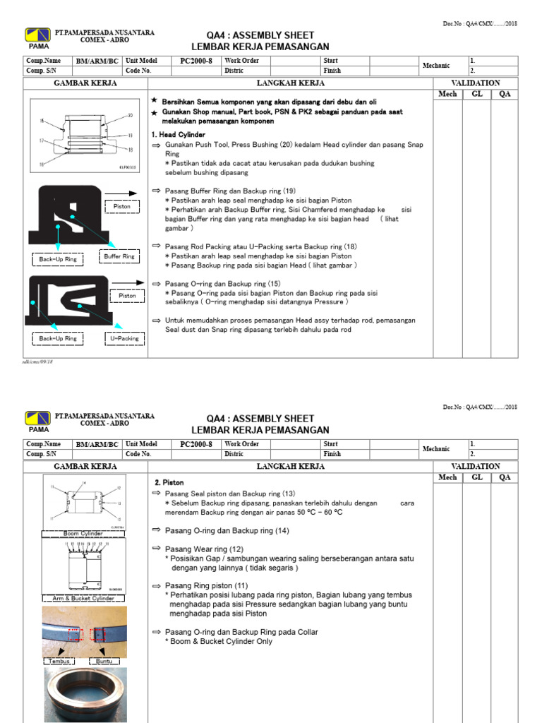 QA4 Hydraulic Cylinder PC2000-8 | PDF