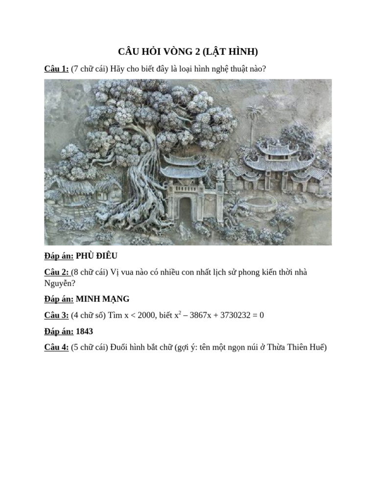 CÂU HỎI VÒNG 2 | PDF