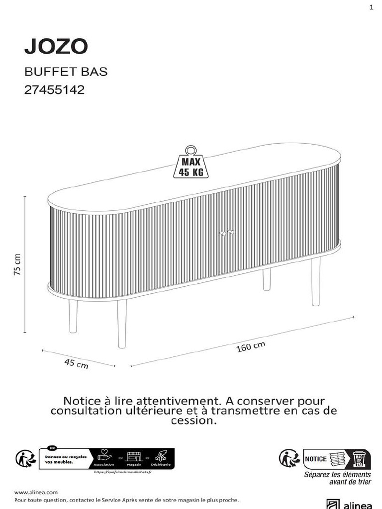 Notice de Montage Jozo Buffet Bas 27455142 | PDF Notice de Montage Jozo Buffet Bas 27455142 | PDF