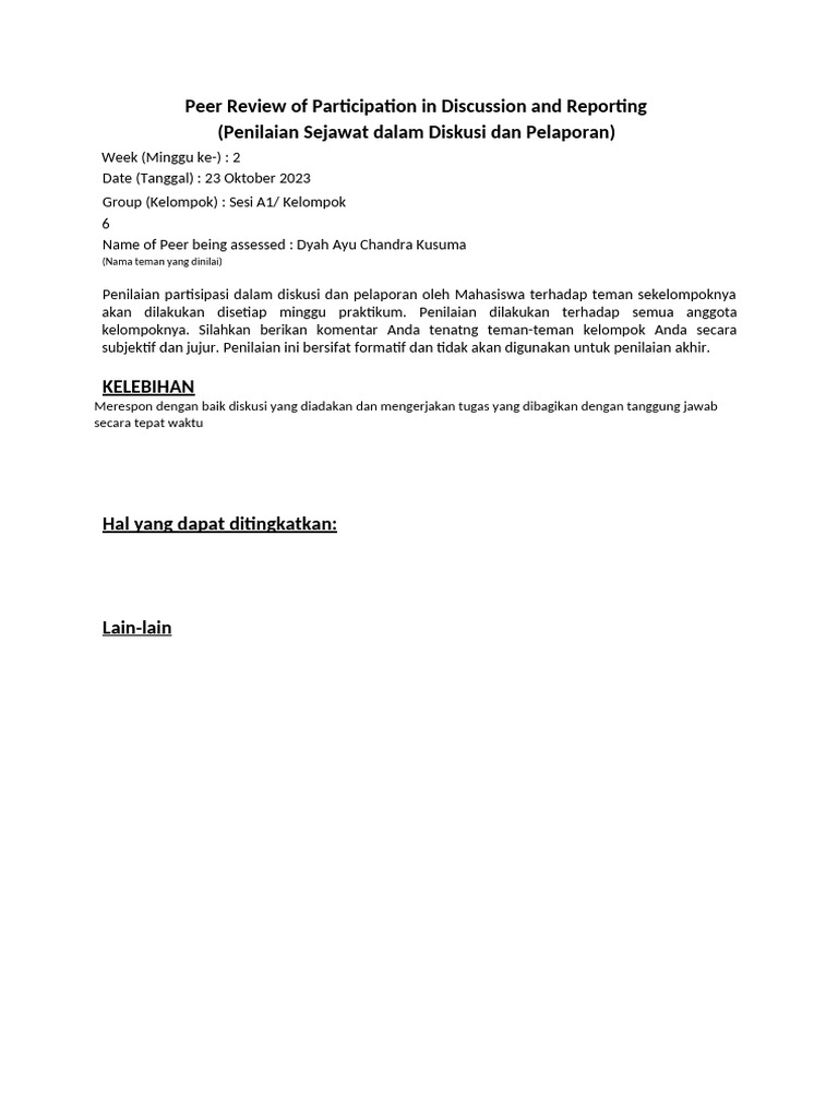 Peer Review Kosong | PDF