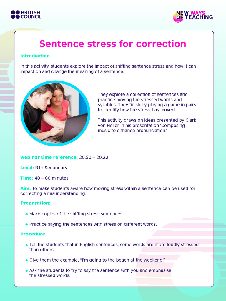 Sentence Stress For Correction: NEW Teaching | PDF