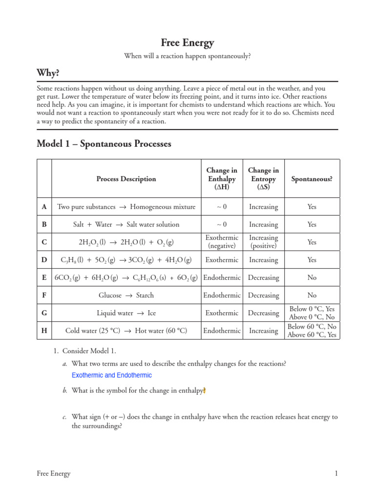 19 Free Energy - S | PDF