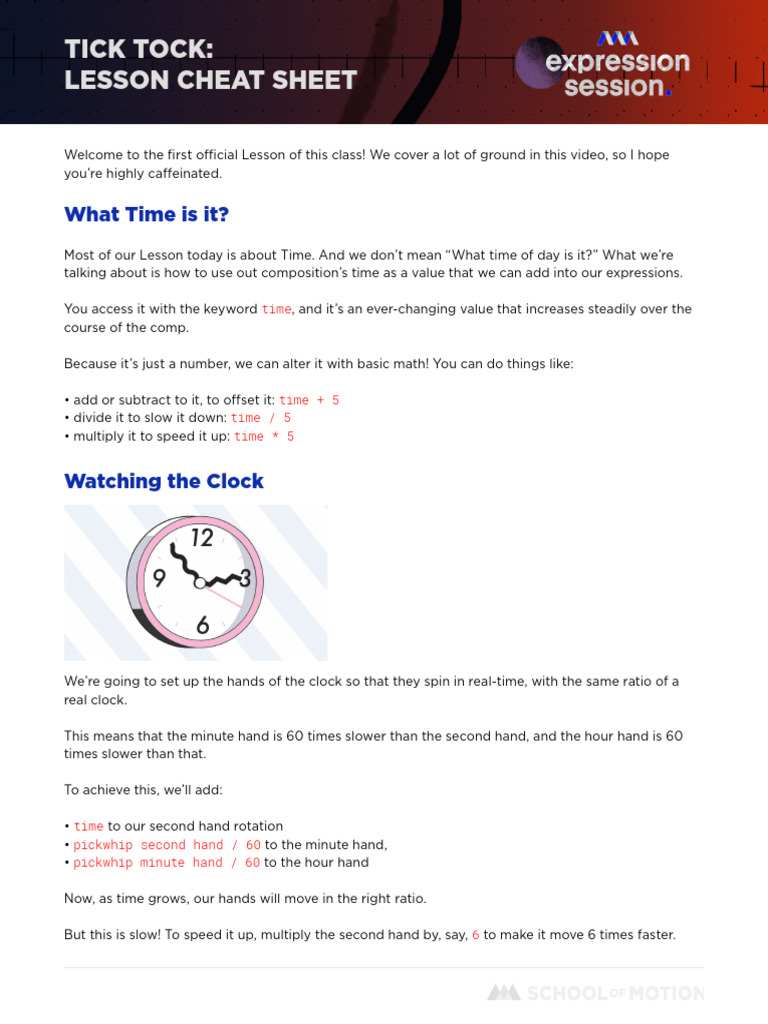 1.lesson 1 - Tick Tock - Cheat Sheet | PDF | Computers