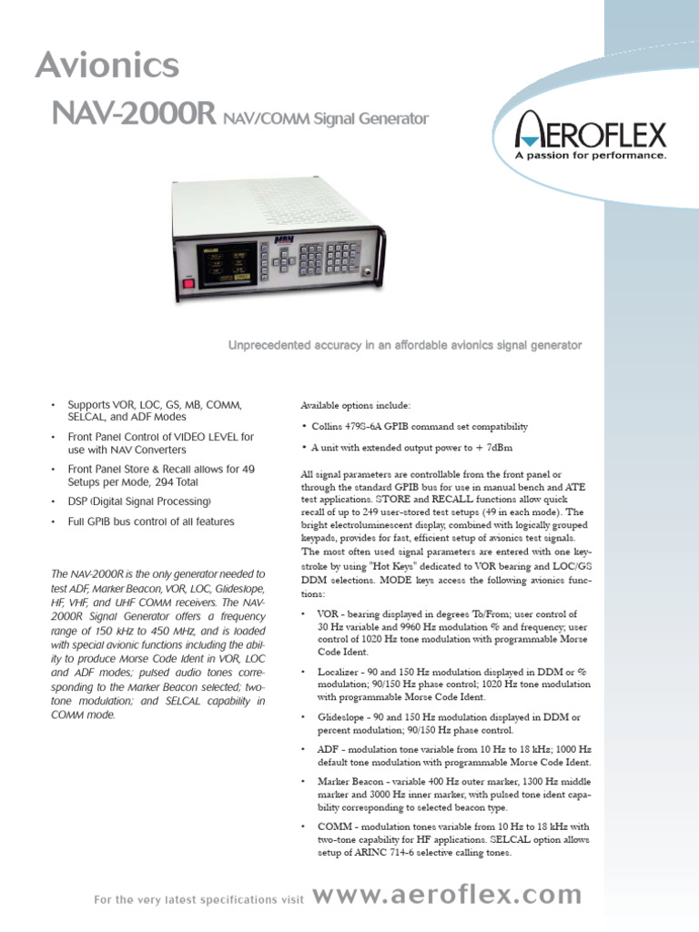 Aeroflex NAV2000R | PDF