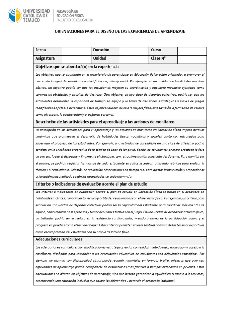 Orientaciones para El Diseño de Las Experiencias de Aprendizaje | PDF