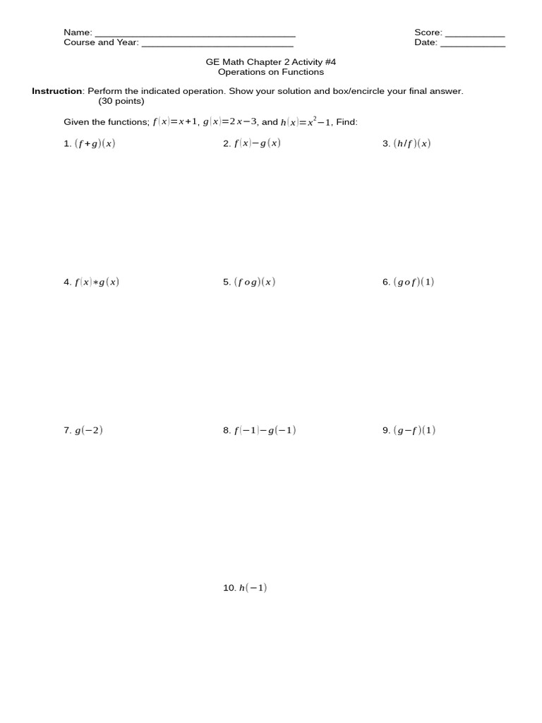 Gemath Chapter 2 Activity 4 | PDF