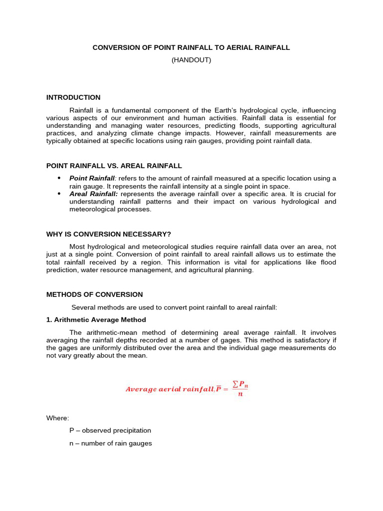 Conversion of Point Rainfall To Areal Rainfall | PDF | Contour Line ...