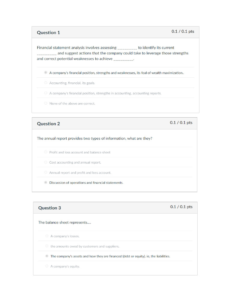 Unit 2. Introduction of Financial Statements Test | PDF