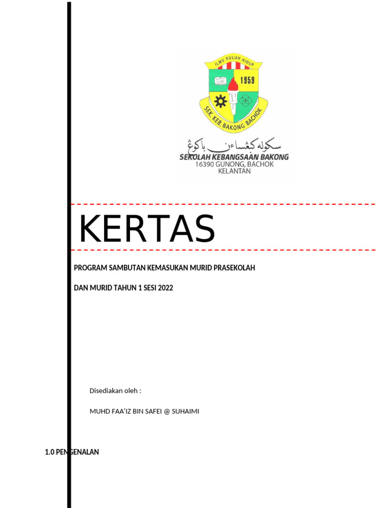 Kertas Kerja Kemasukan Murid SKB Sesi 2022 PDF | PDF