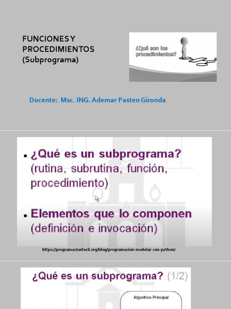 Funciones y Procedimientos en Python | PDF | Python (lenguaje de ...