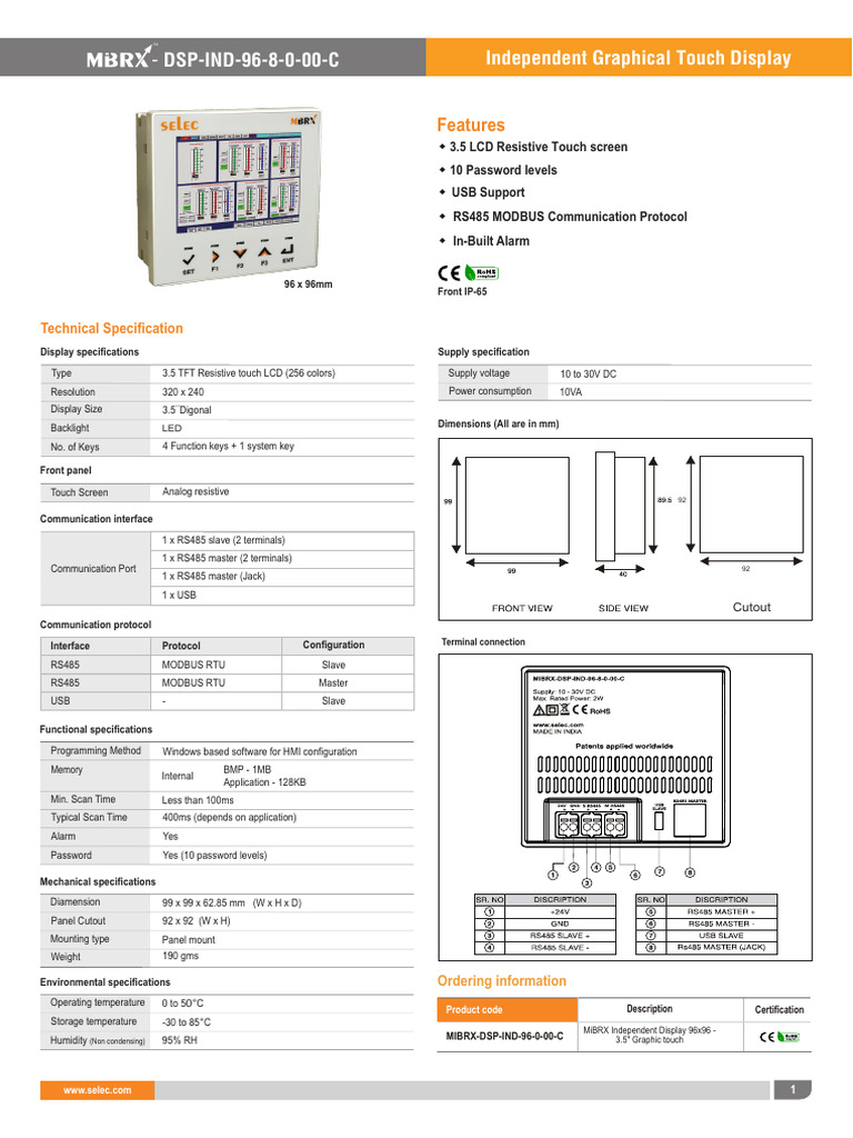 Mibrx Dsp Ind 96 8-0-00 c Datasheet | PDF