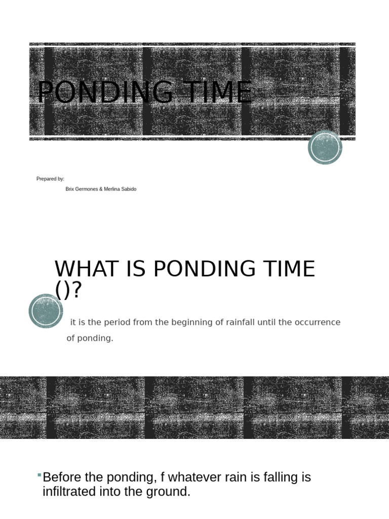 Ponding Time | PDF