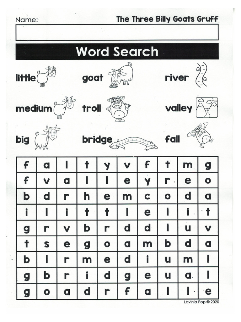 Billy Goats Wordsearch | PDF