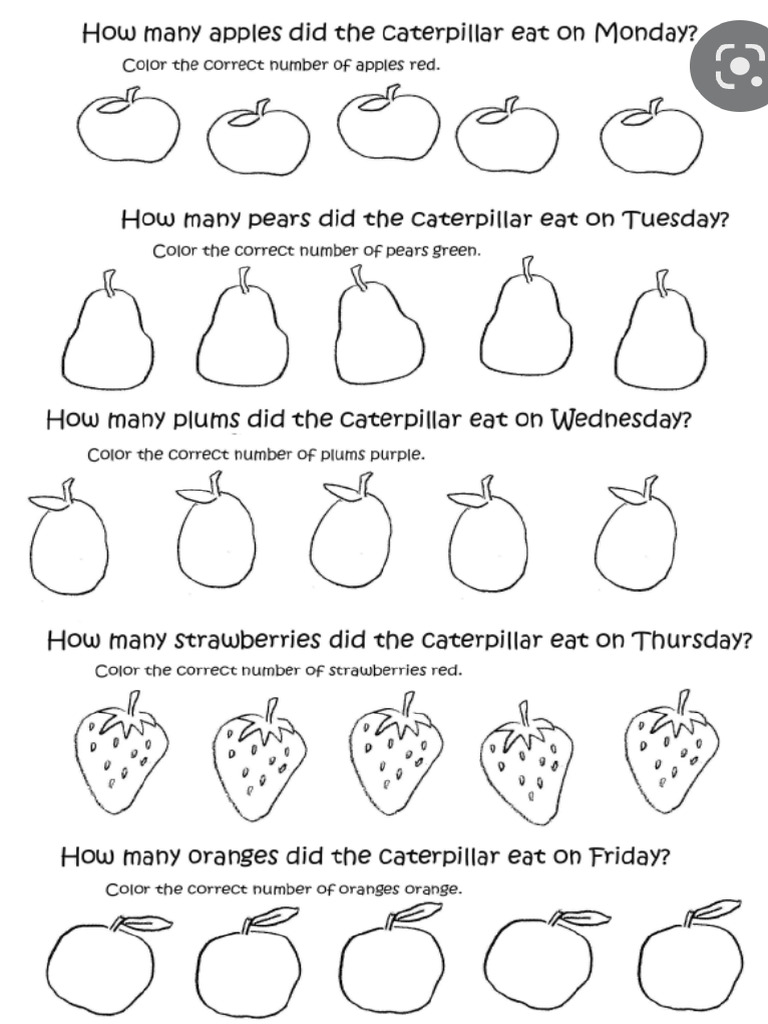 Caterpillar Counting Worksheet | PDF