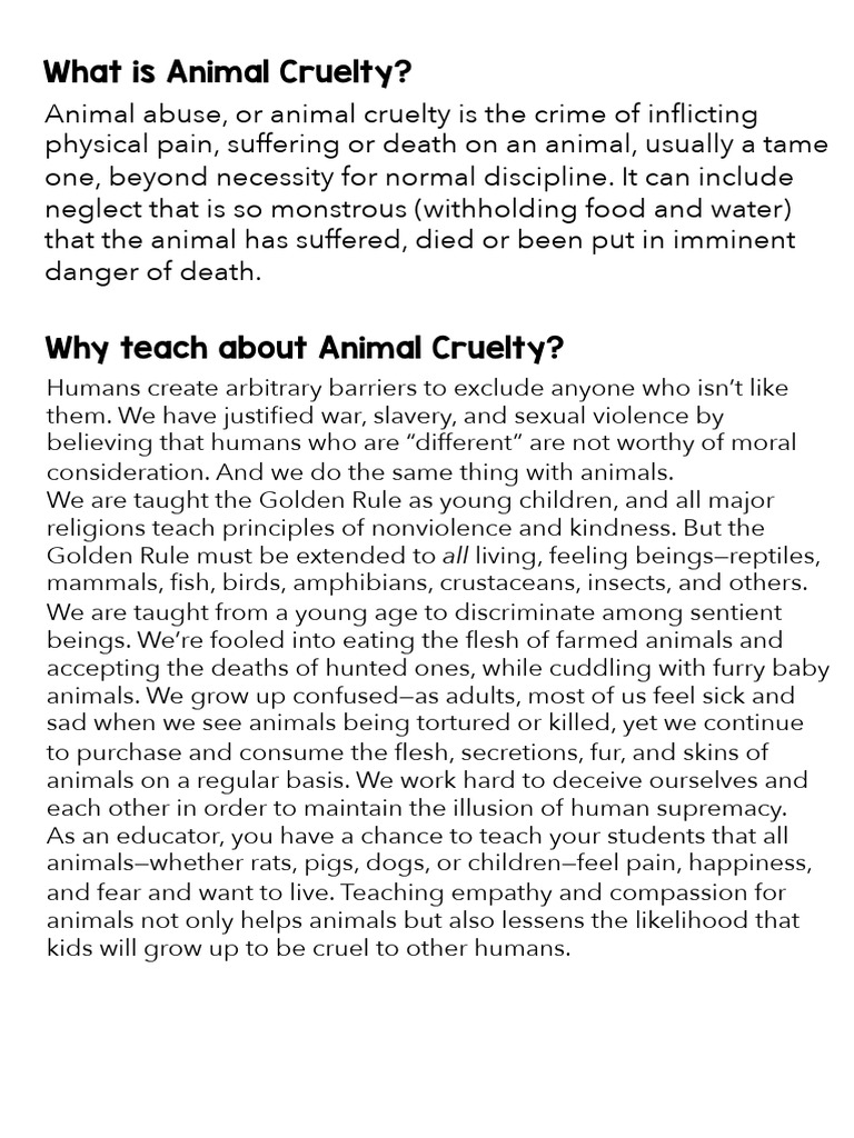 Animal Rights Worksheets | PDF