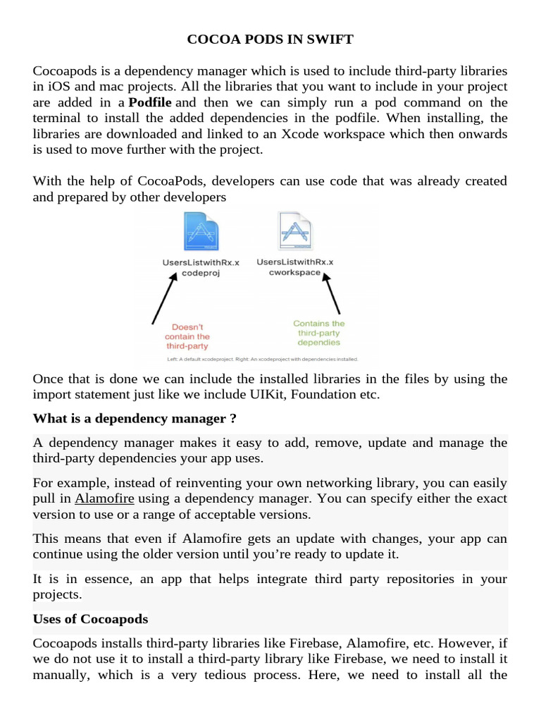 Cocoa Pods in Swift | PDF