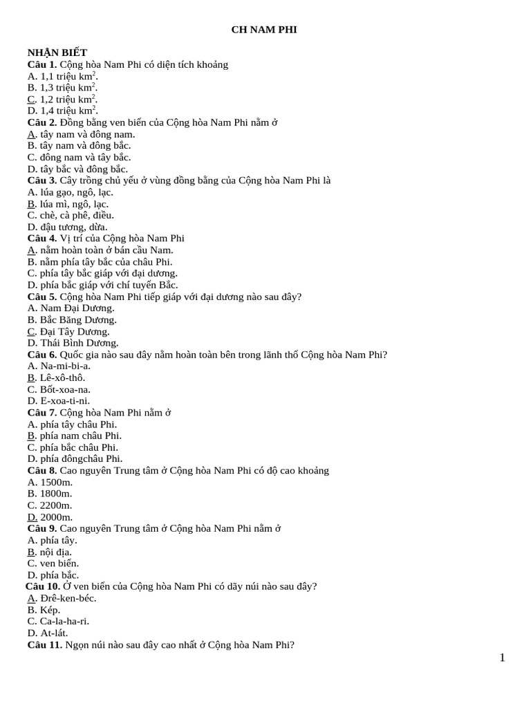 CH Nam Phi 2 | PDF