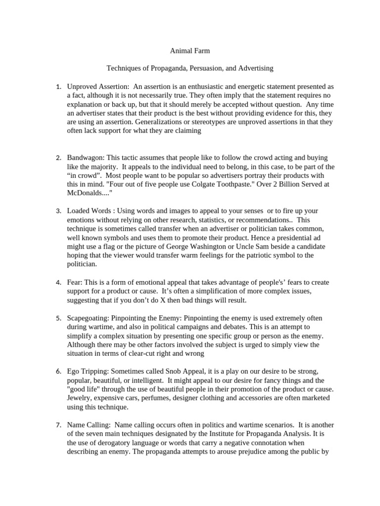 Animal Farm Propaganda | PDF