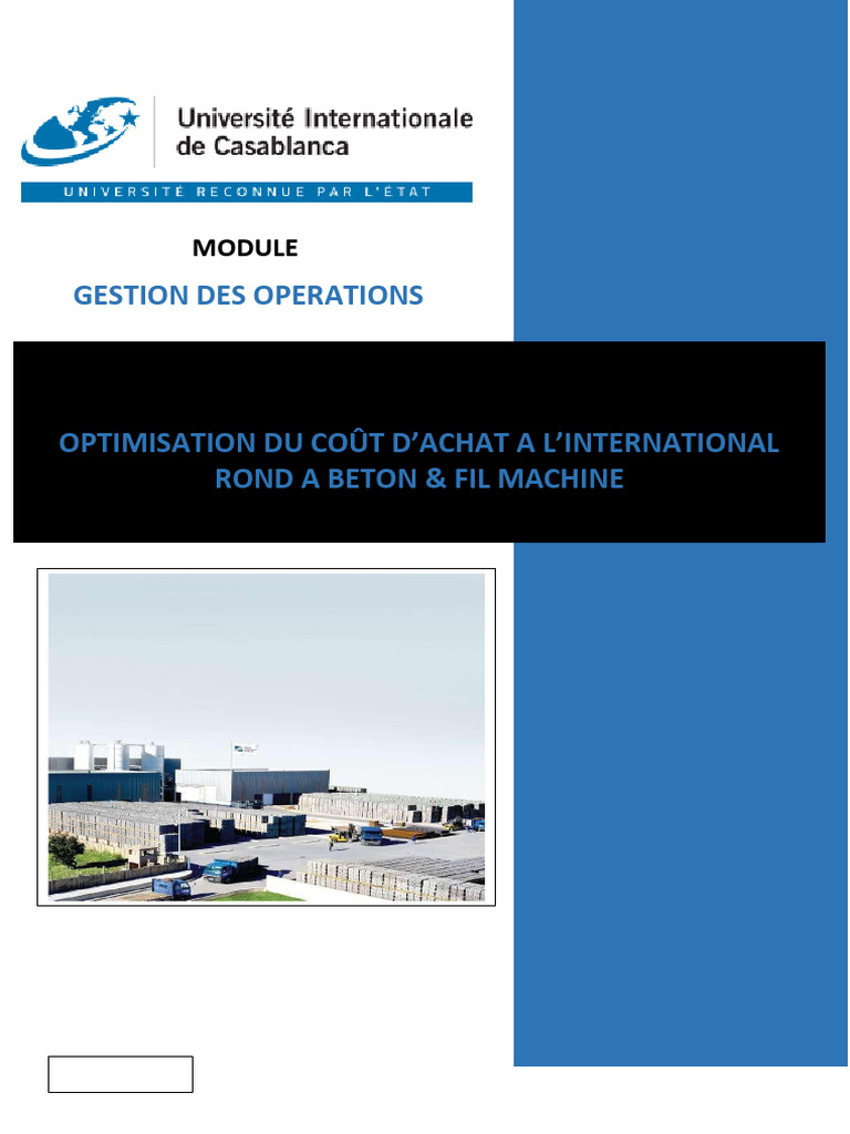 Rapport Projet Optimisation Import RAB Et FM 05 2023 SSD | PDF