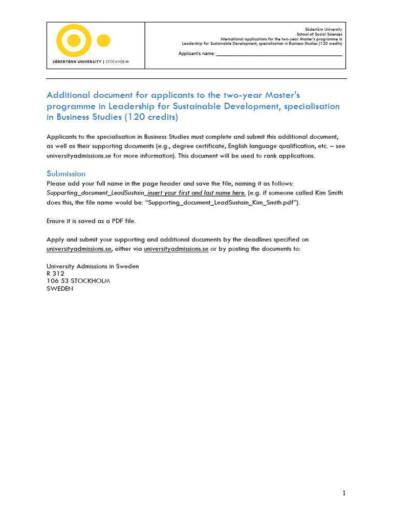 Supporting Document LeadSustain | PDF