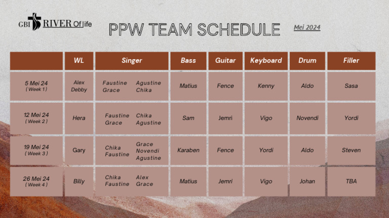 PPW Schedule Mei 2024 | PDF