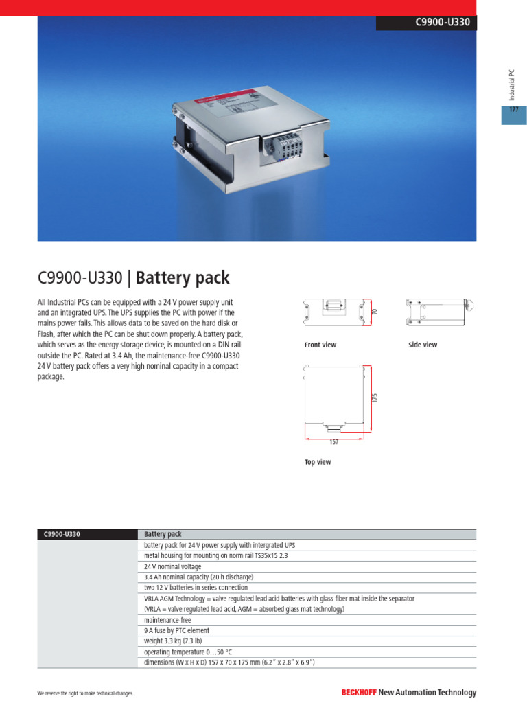 Battery Pack: Front View Side View | PDF