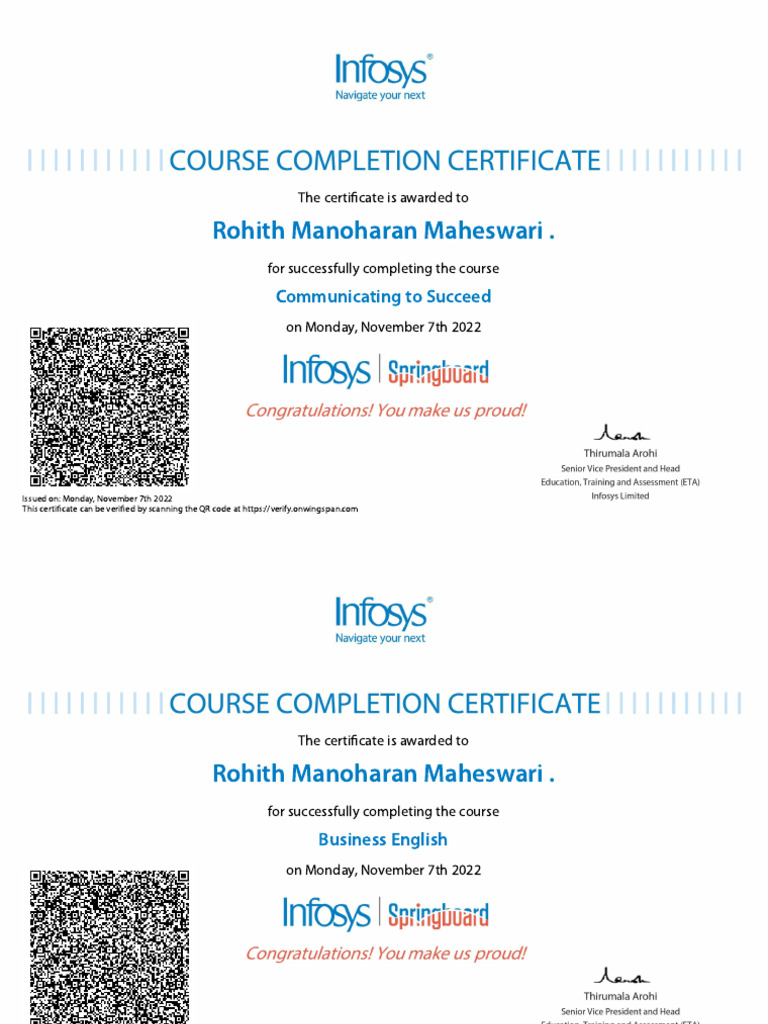 Infosys (Rohith) | PDF