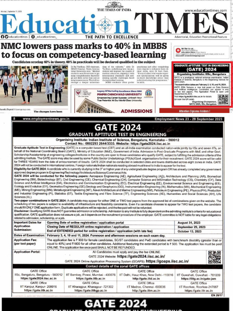 Advt Gate 2024 | PDF