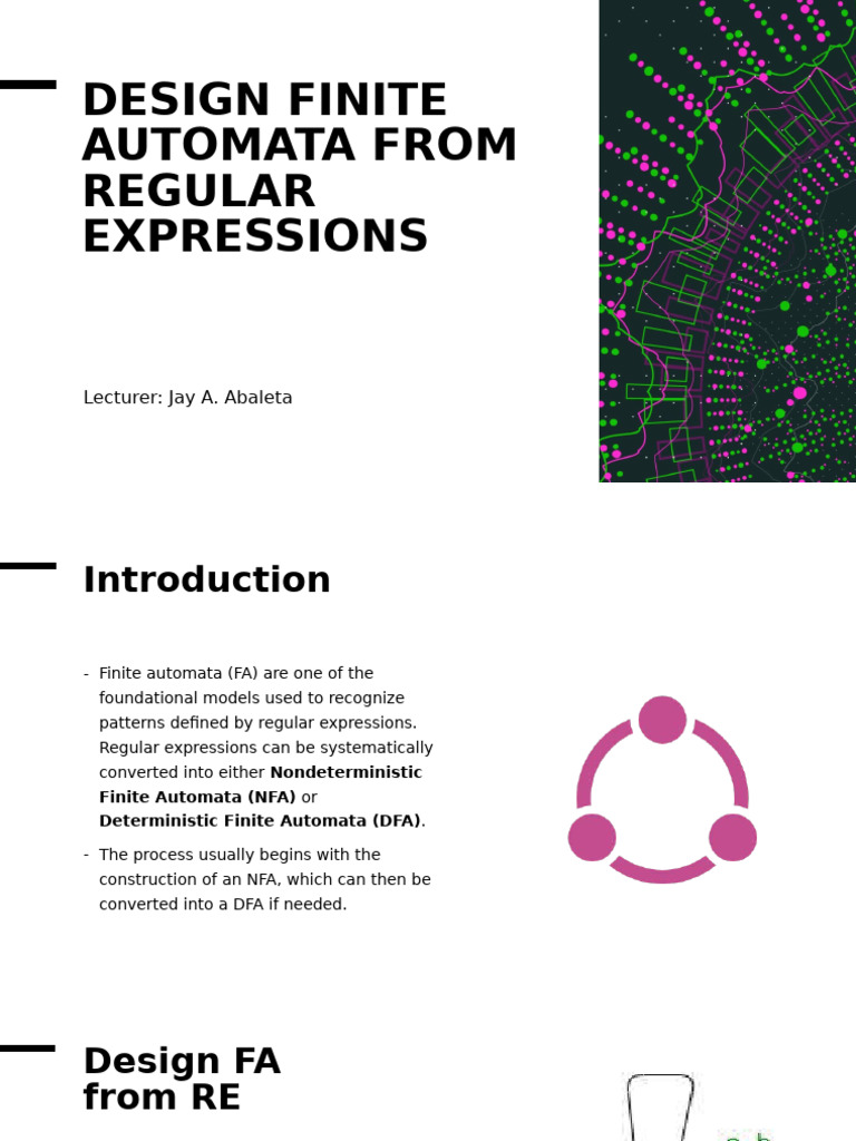 Module 6 - Design Finite Automata From Regular Expressions | PDF