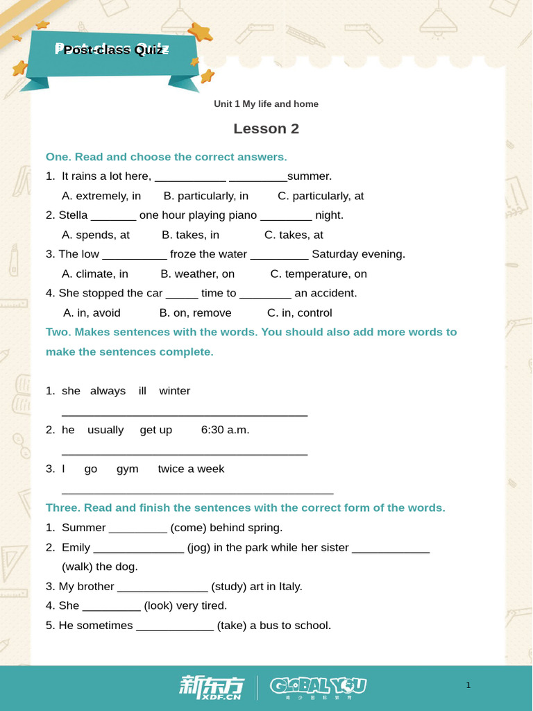 PET U1-L2-Pre-class Quiz | PDF