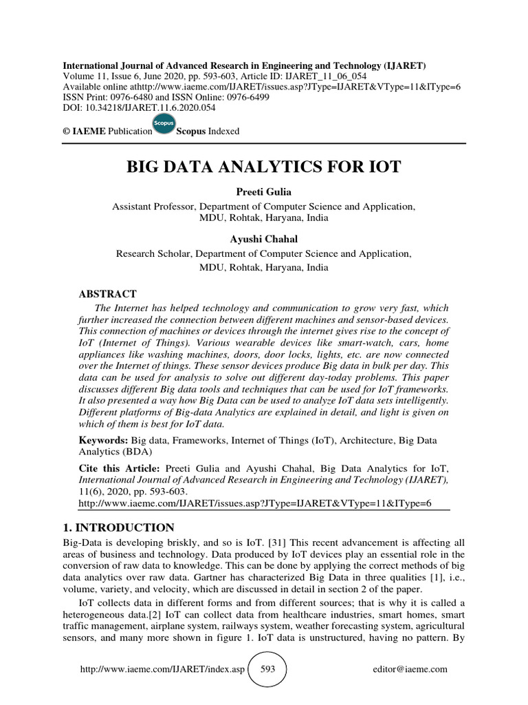 Big Data Analytics For IoT | PDF