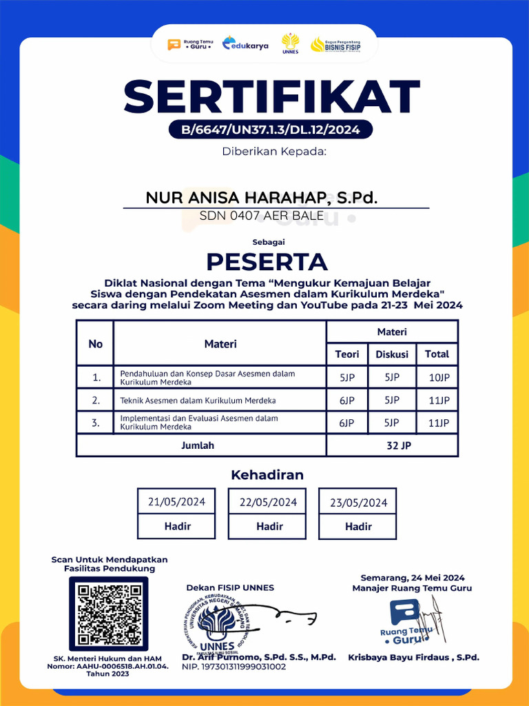 Nur Anisa Harahap, S.PD.: SDN 0407 Aer Bale | PDF