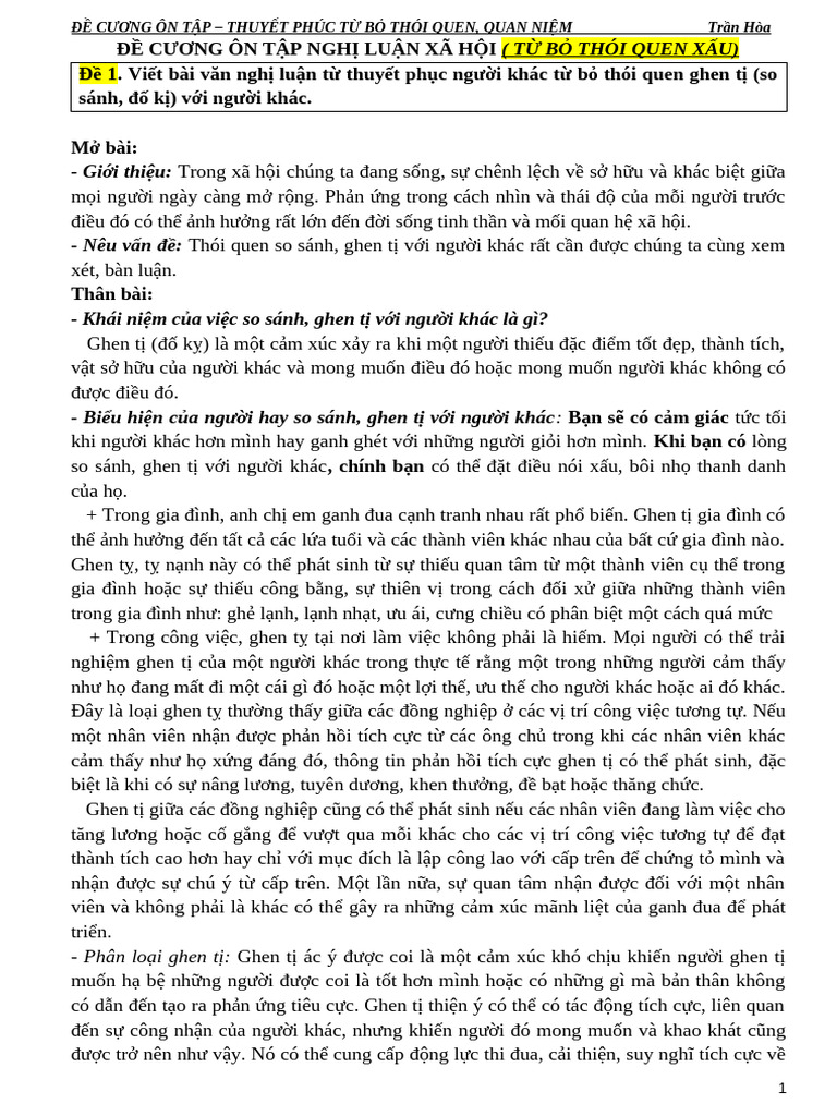 10- ĐỀ ÔN TẬP NLXH 10 (từ bỏ thói quen xấu) | PDF