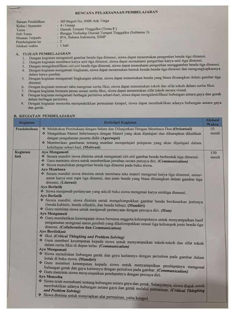 RPP Semester Genap | PDF