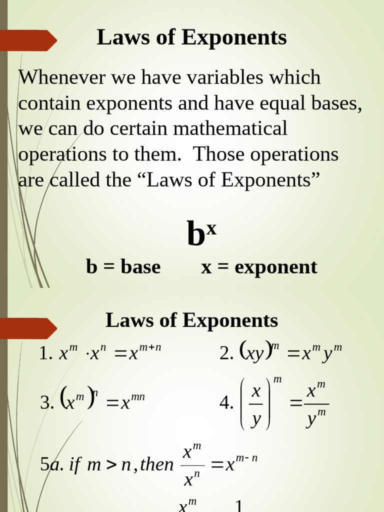 Laws of Exponents | PDF