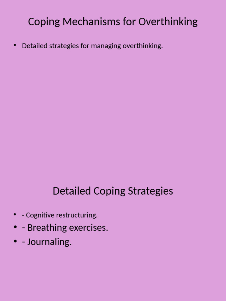 Coping Mechanisms Overthinking | PDF
