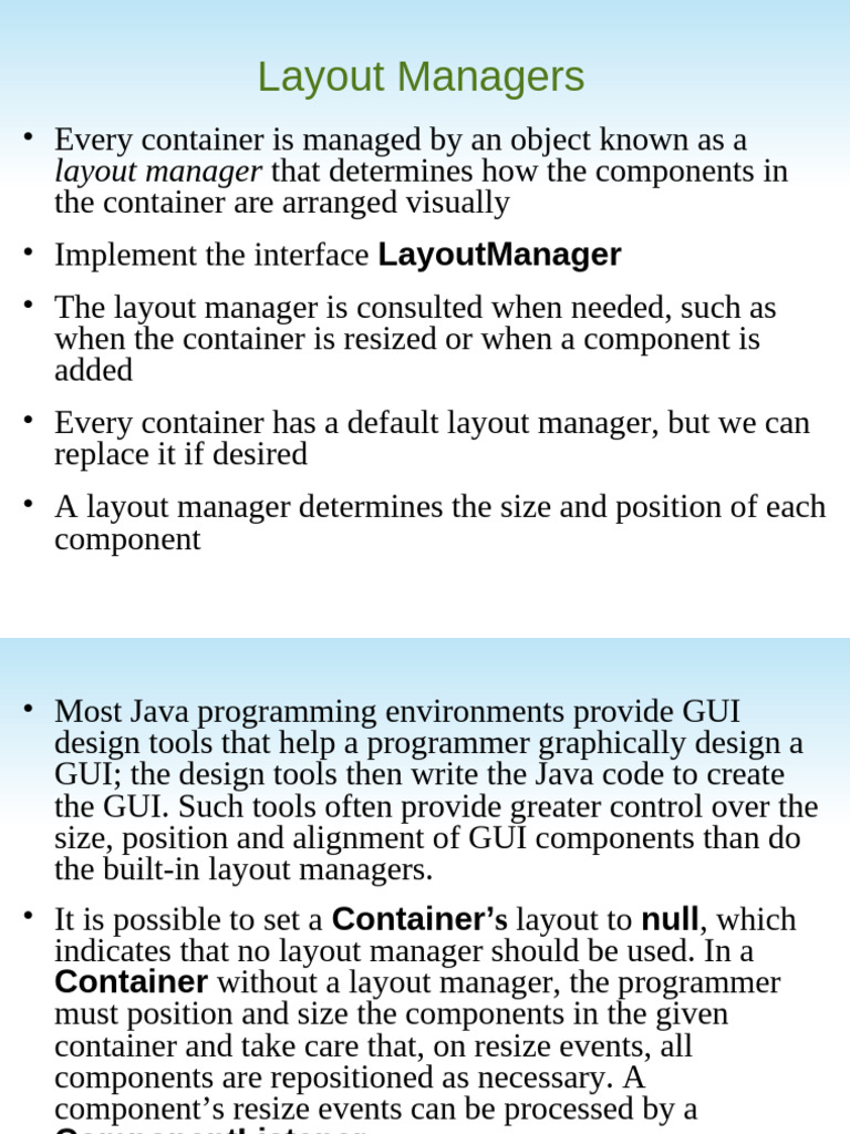 Layout Managers | PDF