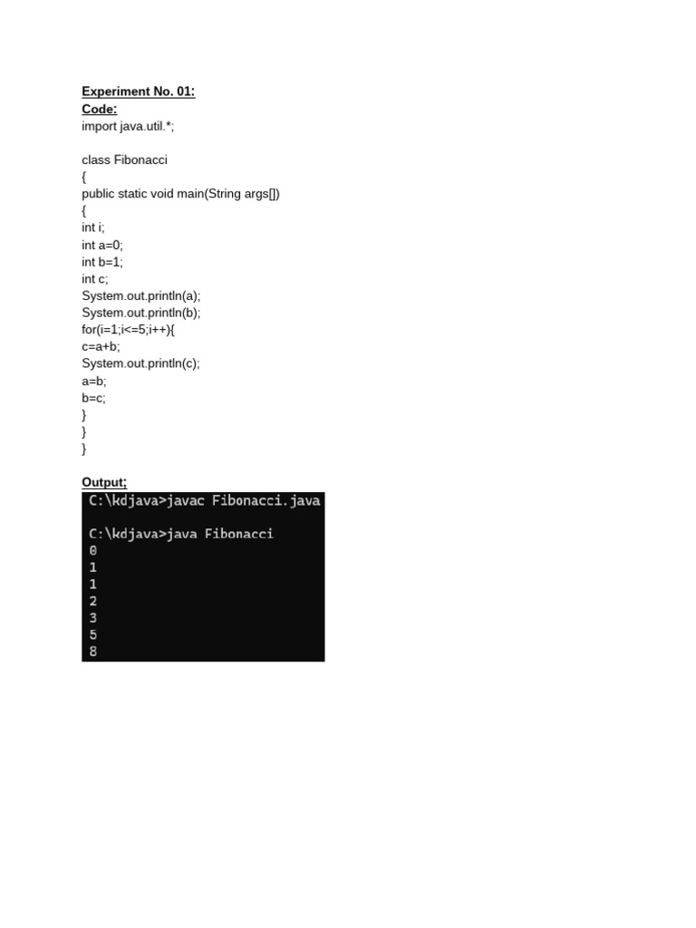 Experiment No 1 Java | PDF