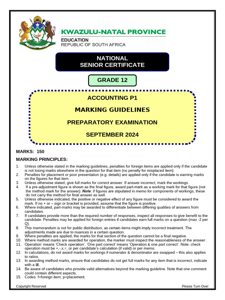 Accounting p1 September 2024 Grade 12 MG M Seevnarain Final... | PDF