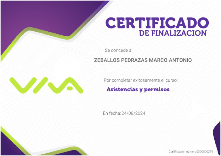 Certificación: Asistencias y Permisos - PDF | PDF