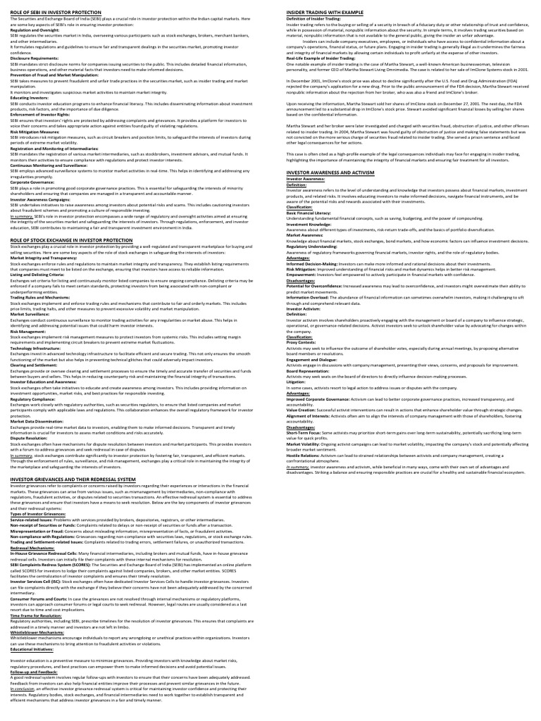 Investor Protection | PDF