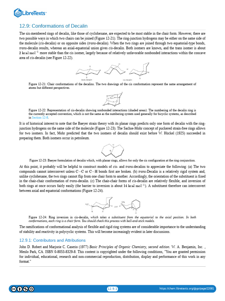 Material Conformations of Decalin | PDF | Conformational Isomerism | Isomer