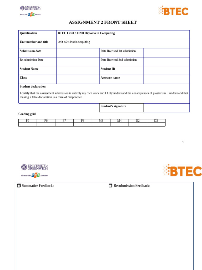 Assignment 2 Frontsheet Part 1 | PDF | Cloud Computing | Databases